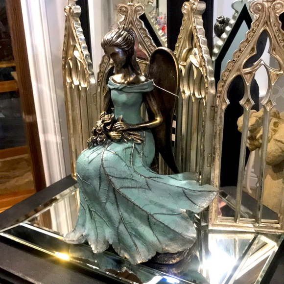 Roman | Accents | Nib Roman Inc Verdigris Garden Angel Statue With ...